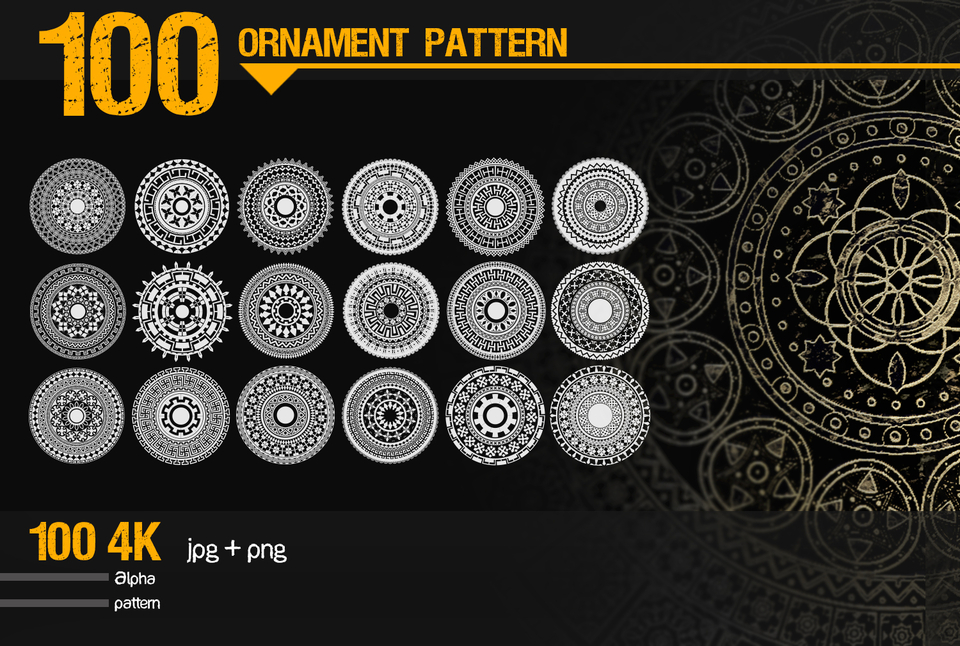 100 ornament pattern vol 02 | Alphas , Pattern