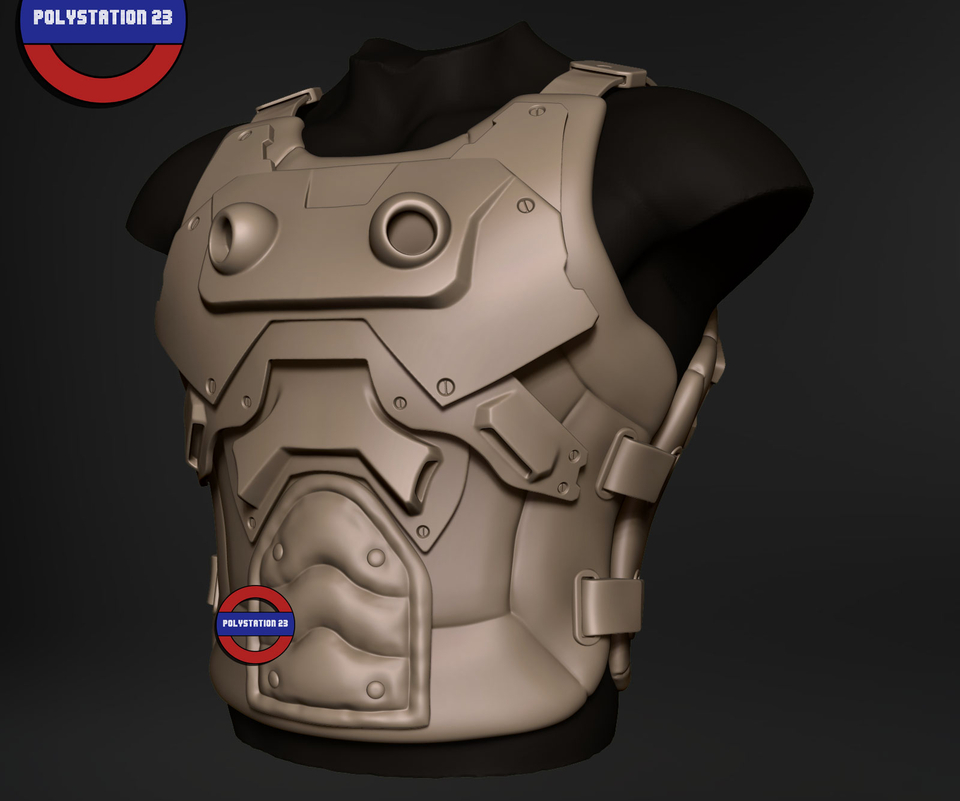 Sci fi character Torso armour v10 highpoly zbrush