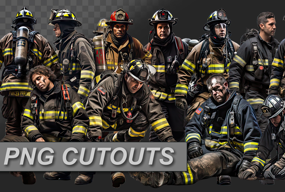 American Firefighter PNG Cutout Pack