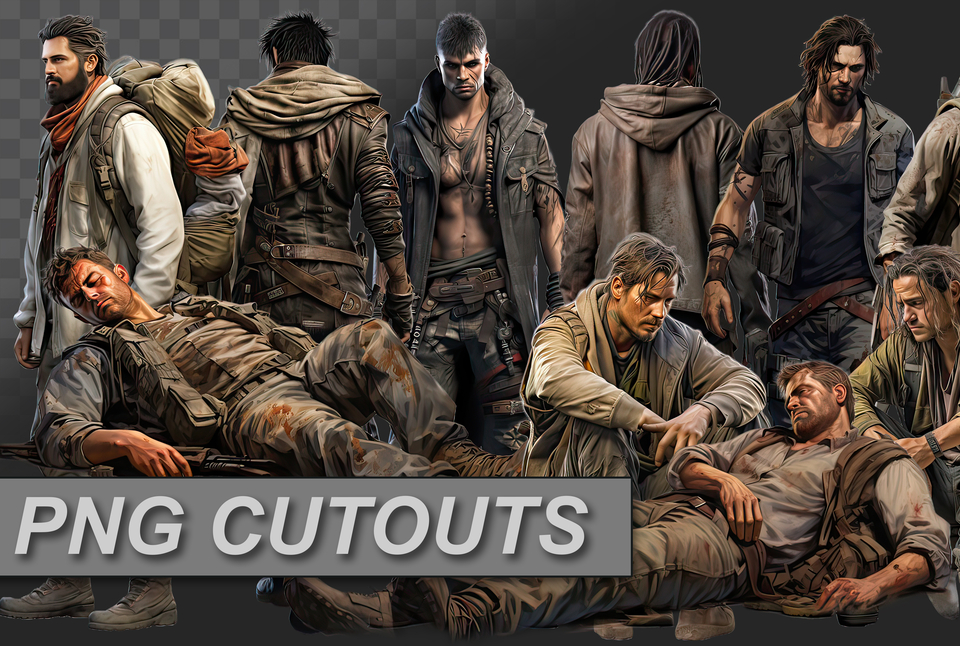 Apocalyptic Male PNG Cutout Pack