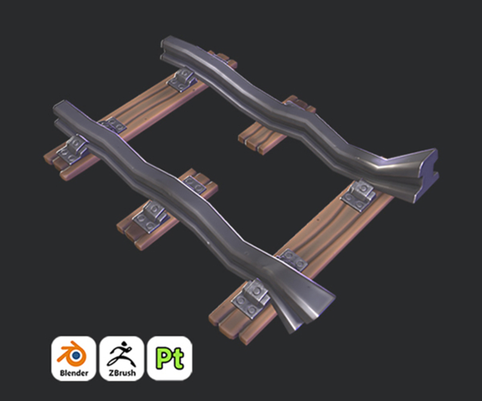 Stylized Train RailWayor Games 3D Art / Course
