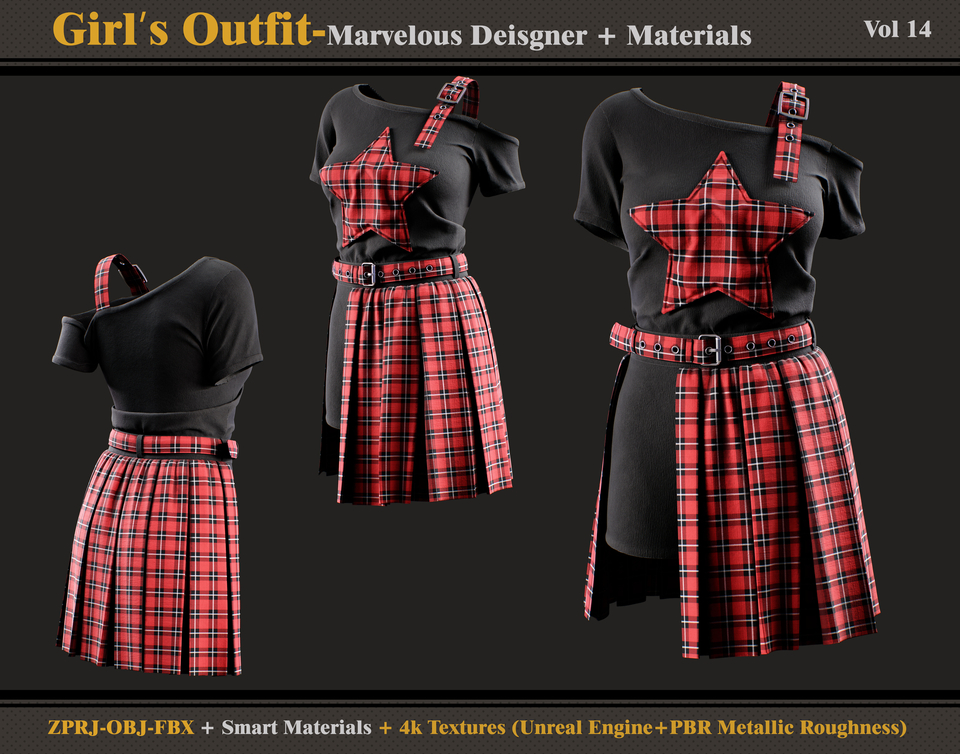 Girl's Outfit-Models+Materials