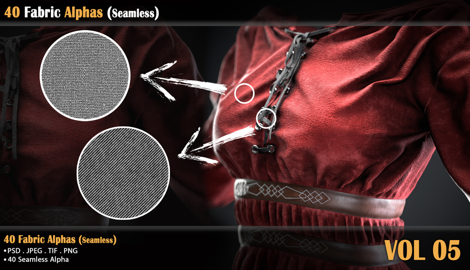 40 Fabric Alphas (seamless) - VOL 05