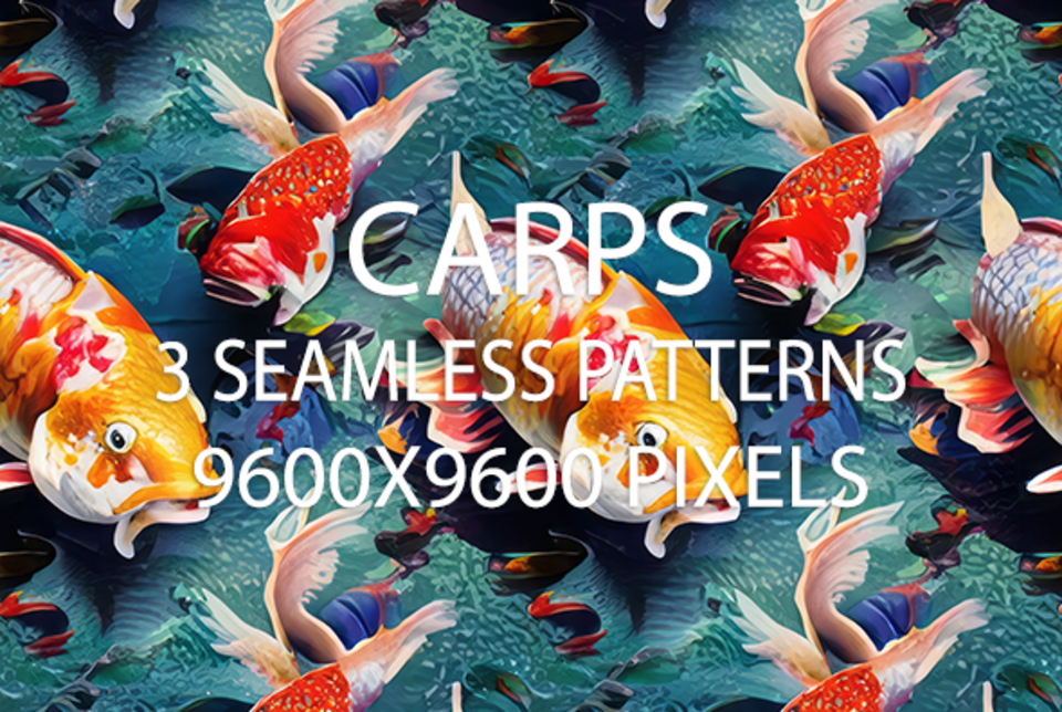 3 Carps Seamless Patterns