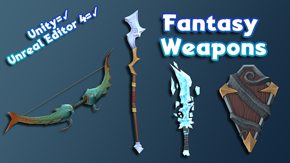 Hand-Painted Fantasy Weapons Pack - 50 Weapons!