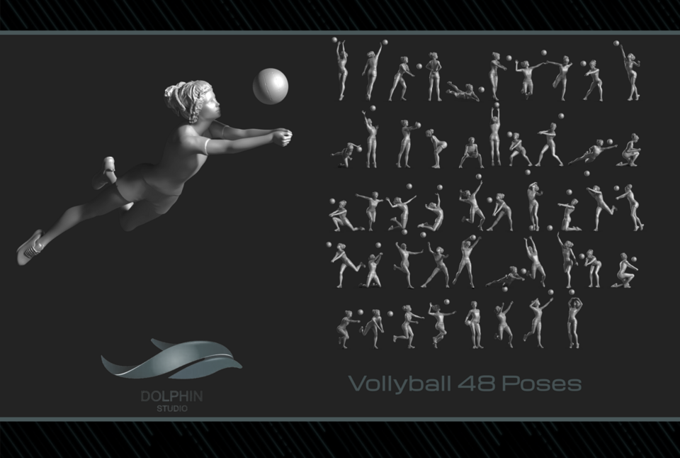 volleyball Woman 48 figure Set 01