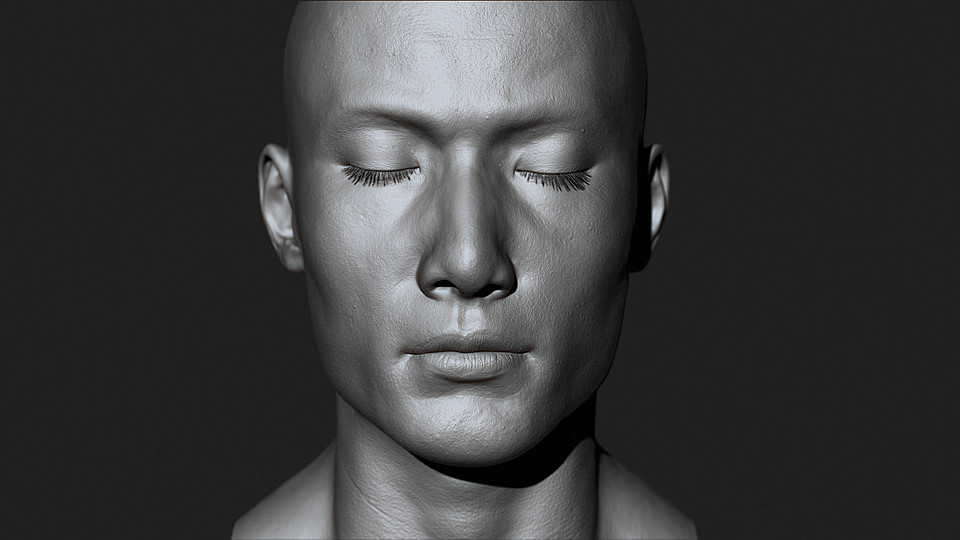 Asian Male Head for Production High Poly