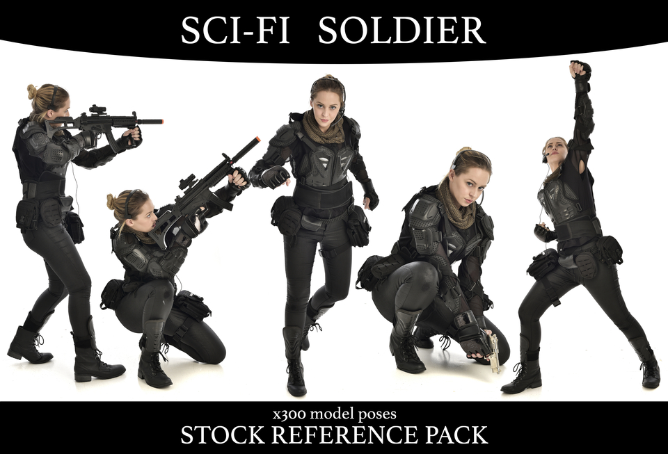 Sci Fi Solder - Stock Model Pose Reference Pack