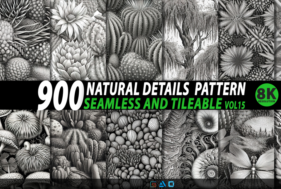 +900 natural details pattern | Vol15 | 8K Res