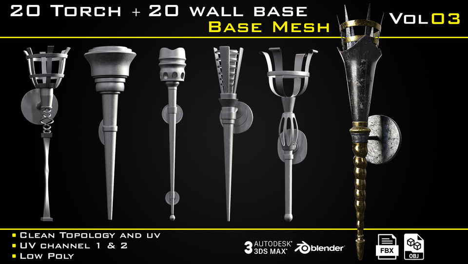20 Torch-20 wall base - BASE MESH - VOL 03