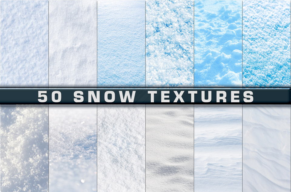 50 Snow Textures, Realistic white snow texture
