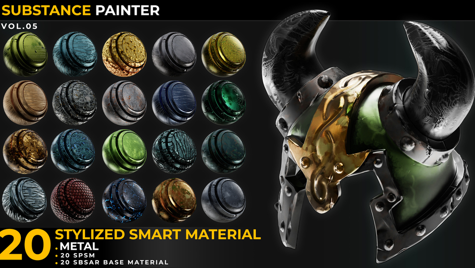 20 Stylized Smart Materials Metal Vol 05