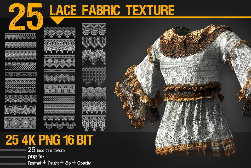 25 lace fabric texture_vol_01 - trim, texture