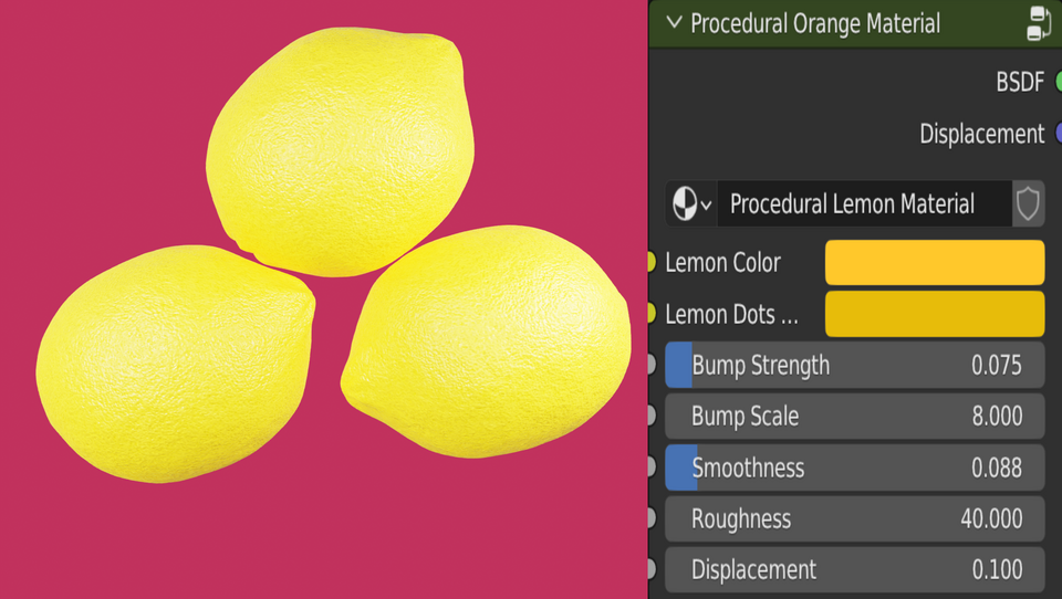 Procedural Lemon Material 🍋