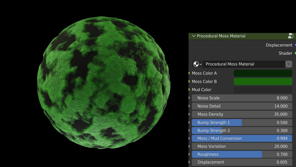 Procedural Moss Material
