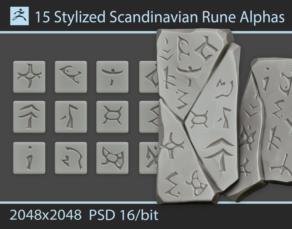 Stylized Scandinavian Rune Alphas
