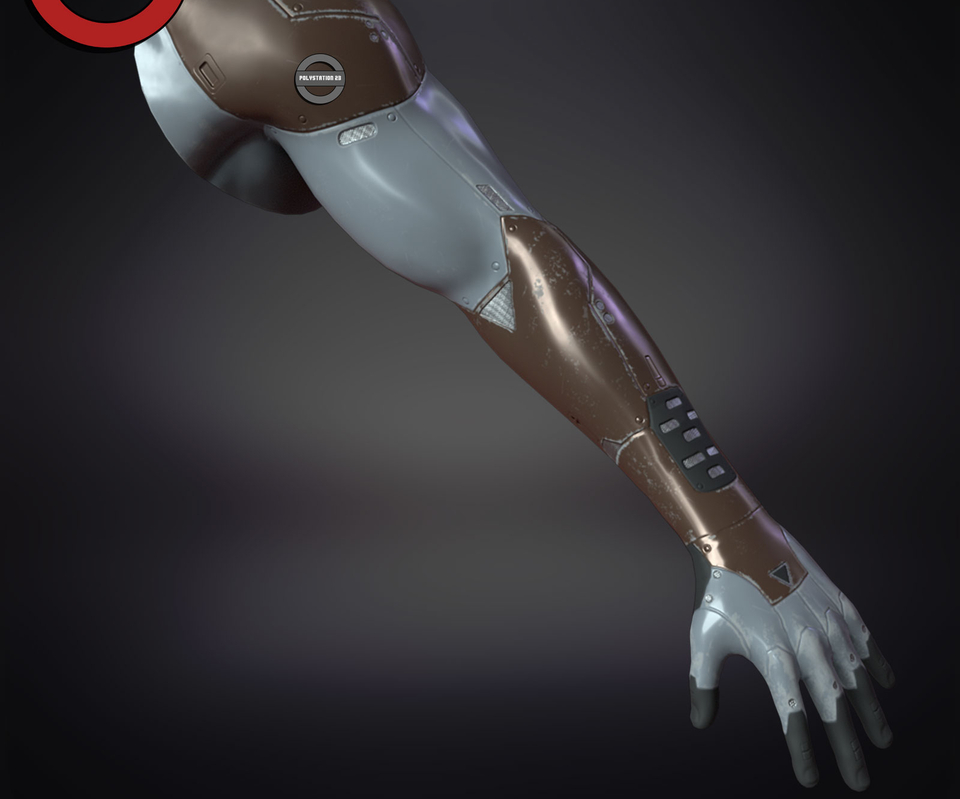 Sci fi cyborg prosthetic arm v5 Game ready