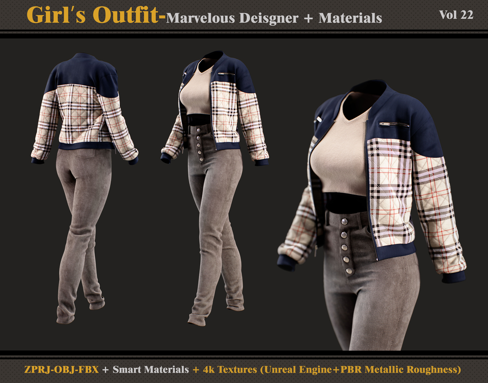 Girls Outfit-Models+Materials