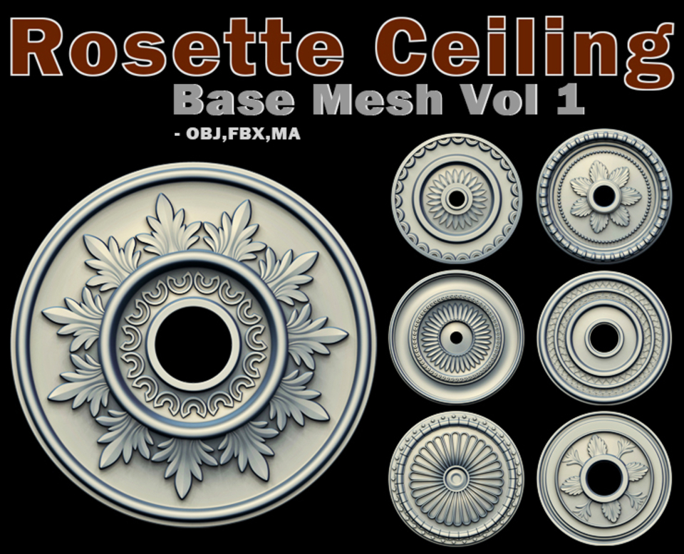 20 Rosette Ceiling Base Mesh Vol 1