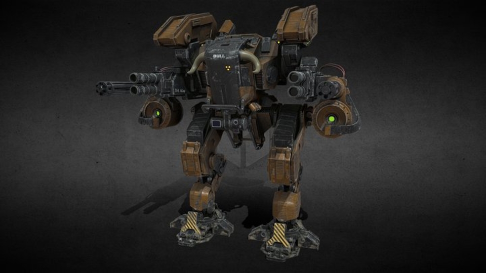 Realistic Mech in military style