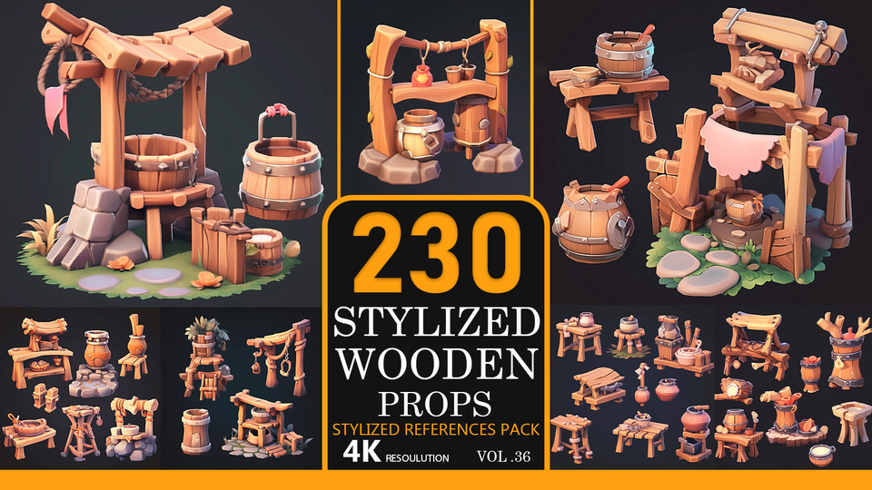 Stylized Wooden Props