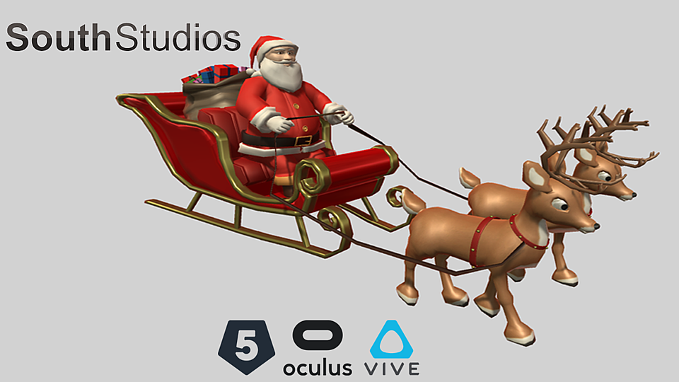 Animated Santa Sleigh