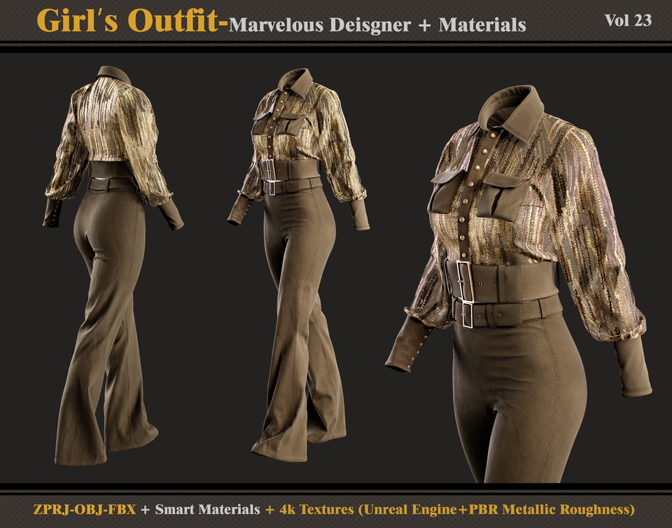 Girl's Outfit- Models+ Materials