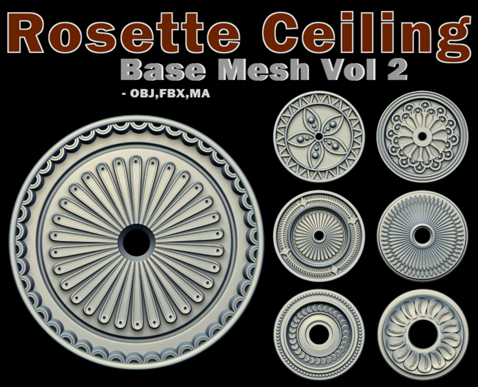20 Rosette Ceiling Base Mesh Vol 2