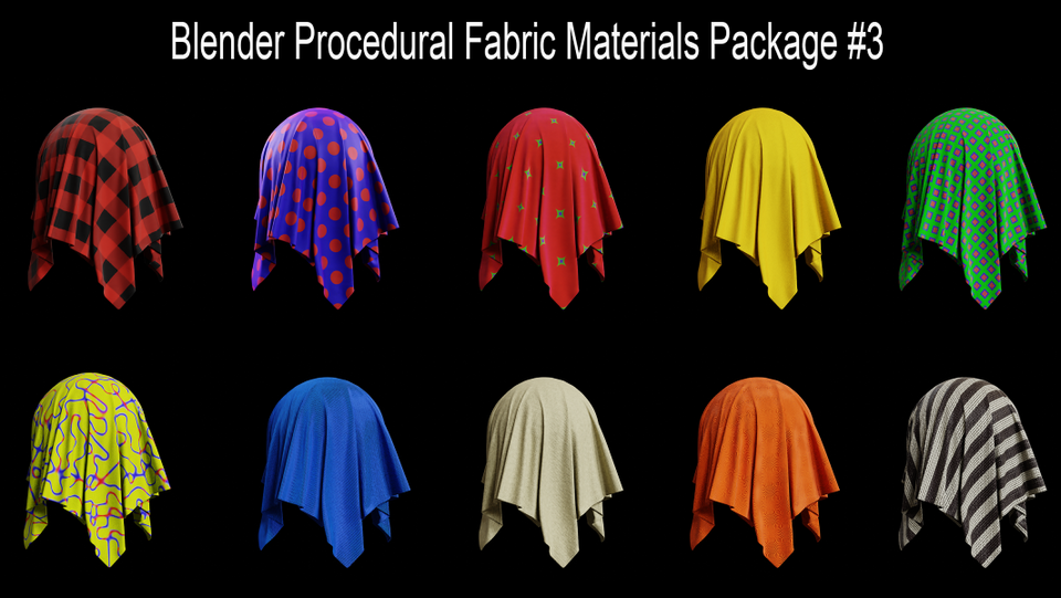 Blender Procedural Fabric Materials Package #3