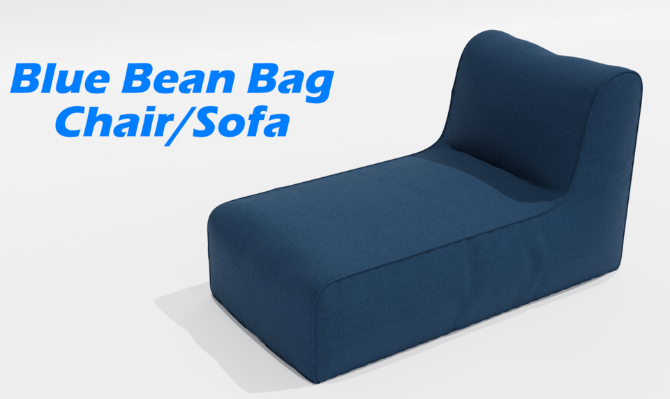 Blue AzureLuxe 3D Bean Bag Sofa