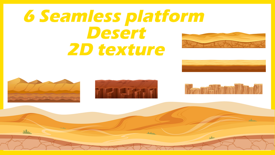 7 2D Cartoony Seamless Desert Sahara Textures
