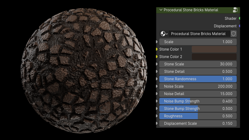 Procedural Stone Bricks Material