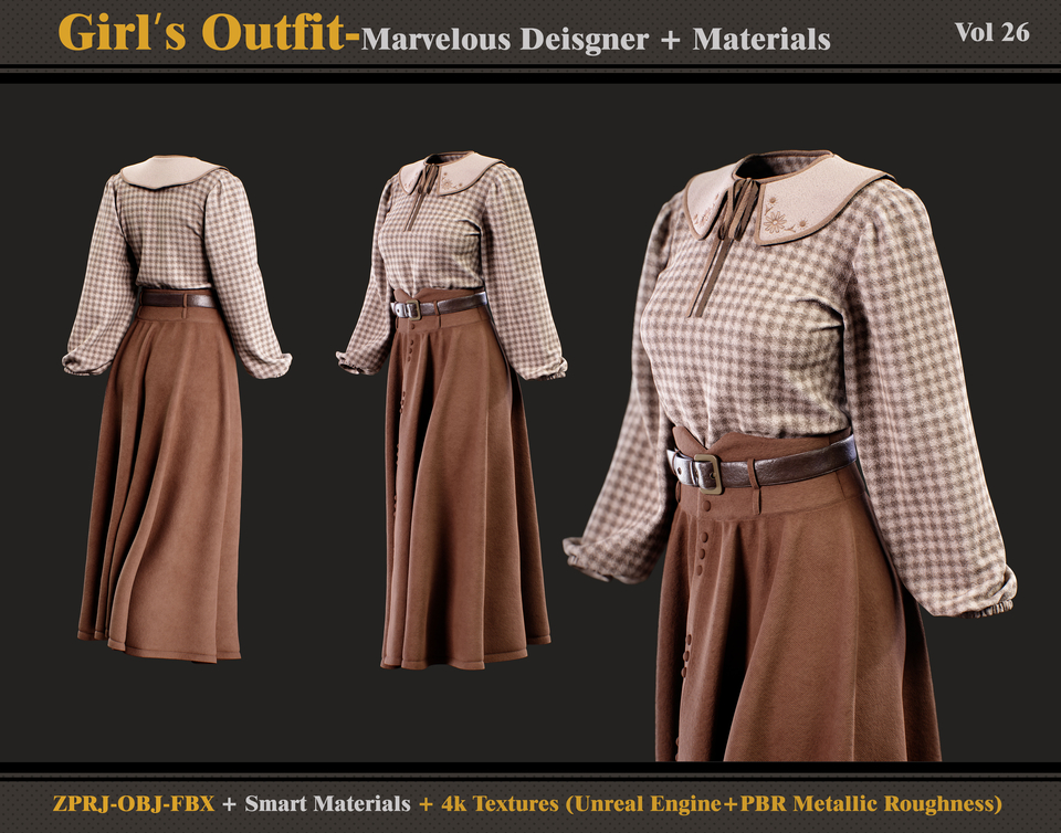 Girl's Outfit-Models+Materials