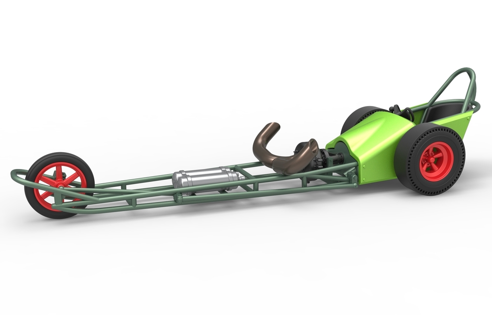 3 wheeled dragster with Rocket Turbine 1:25