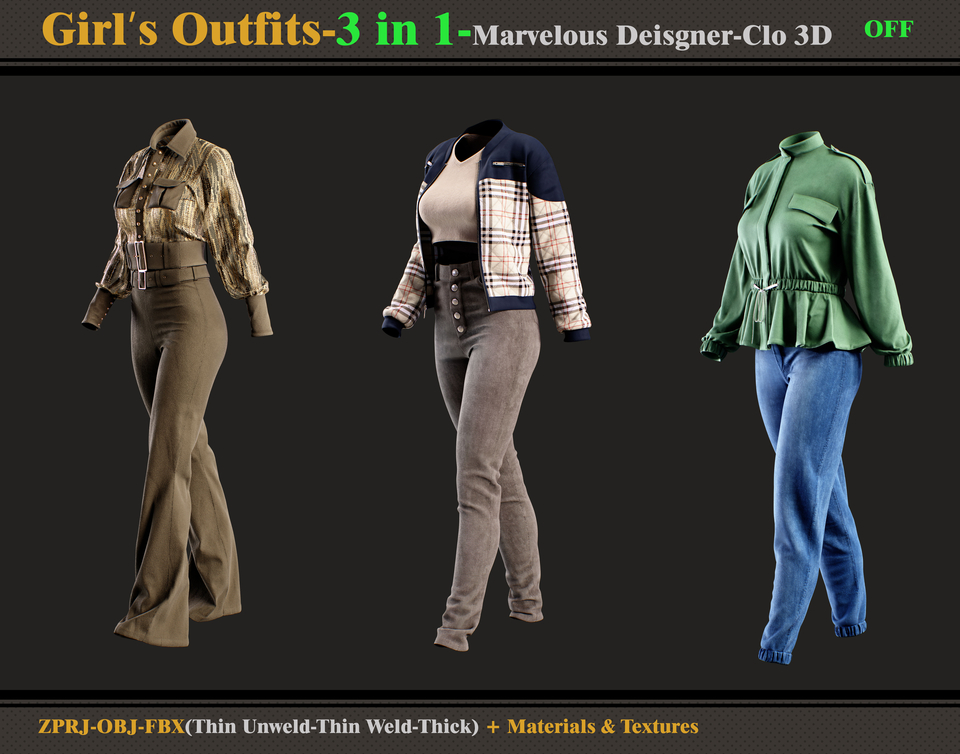 Girl's Outfit-Models+Materials