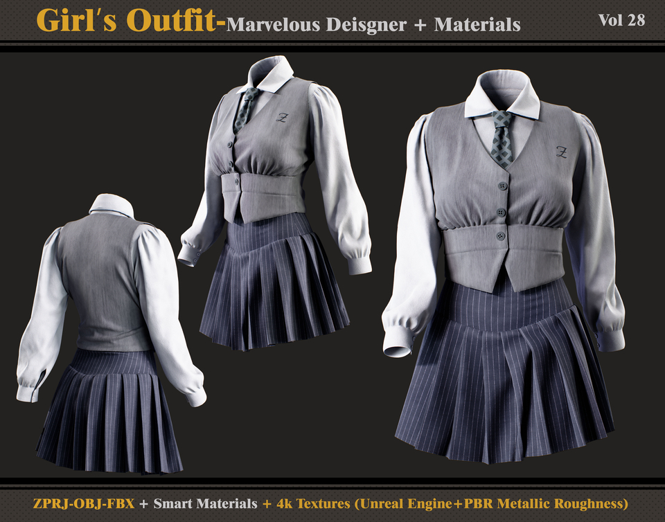 Girl's Outfit-MOdles+Materials