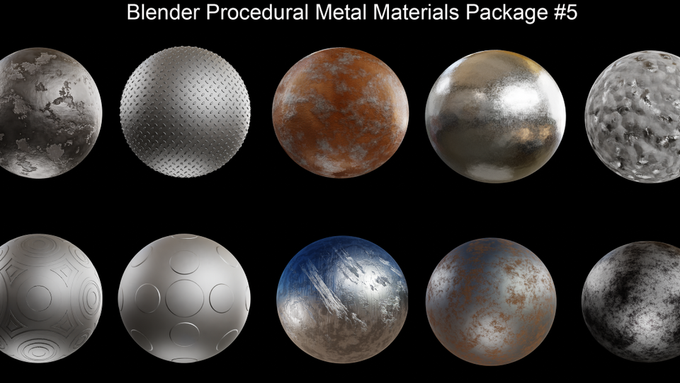 Blender Procedural Metal Materials Package