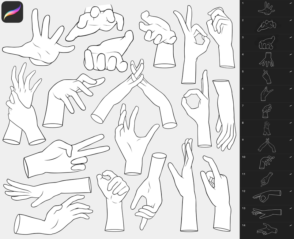 Hands Brushes Set for Procreate