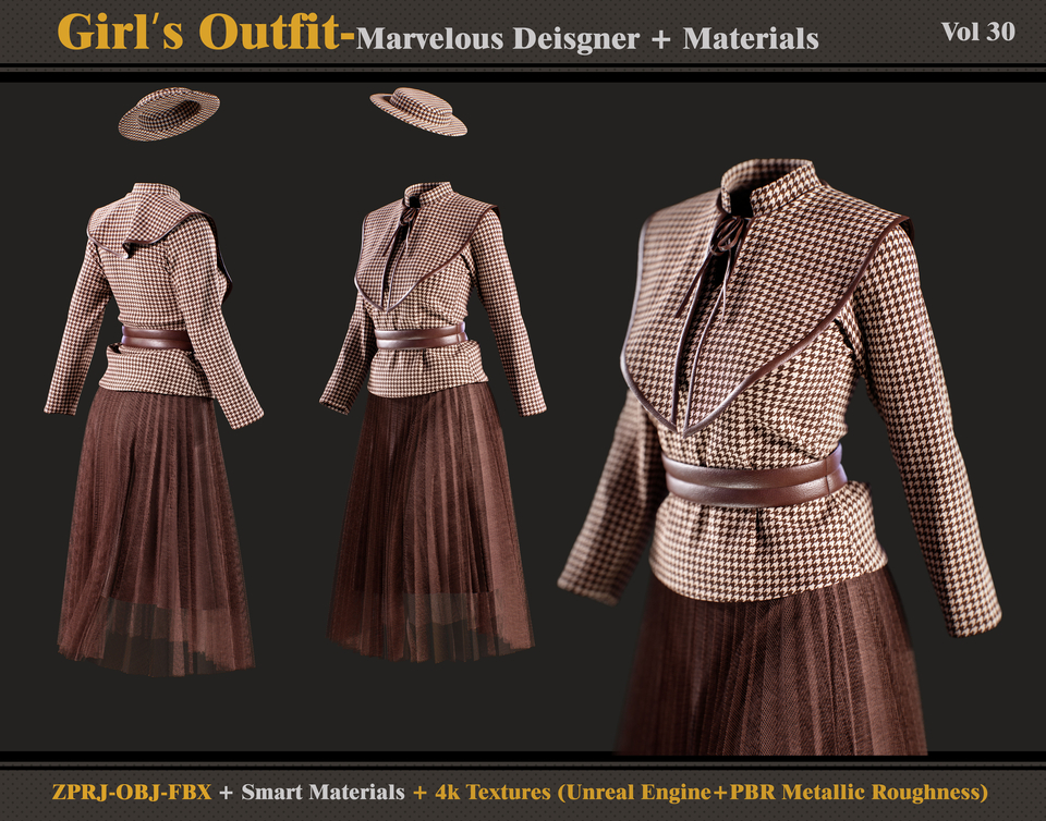 Girls Outfit-Models+Materials