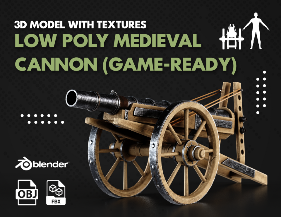 Low Poly Medieval Cannon