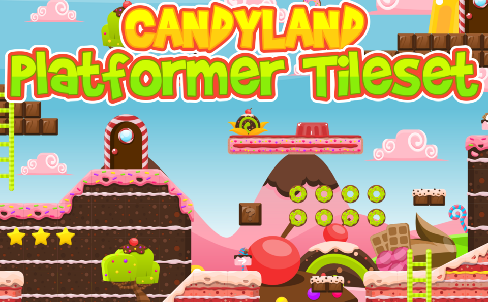 Candy Land - Platformer Game Tileset