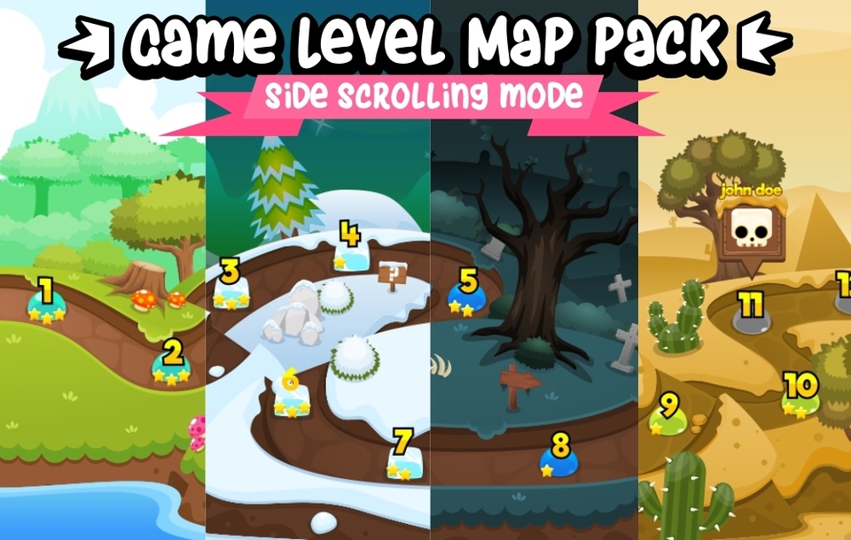 Game Level Map Pack - Side Scrolling