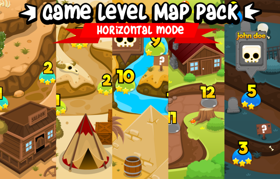 Game Level Map Pack - Horizontal
