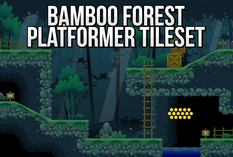 Bamboo Forest - Platformer Game Tile Set
