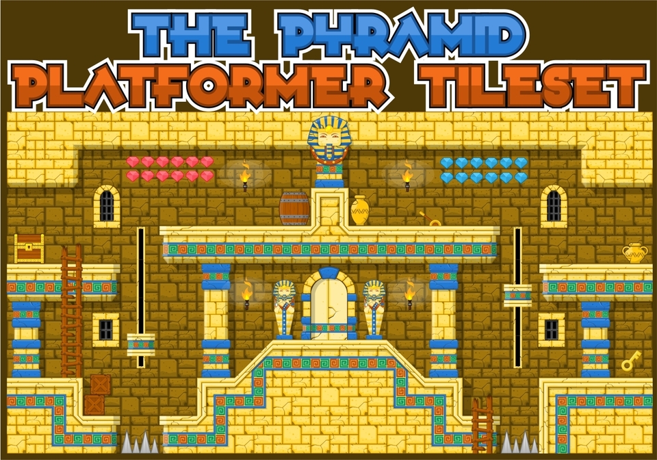 The Pyramid - Platformer Game Tile Set