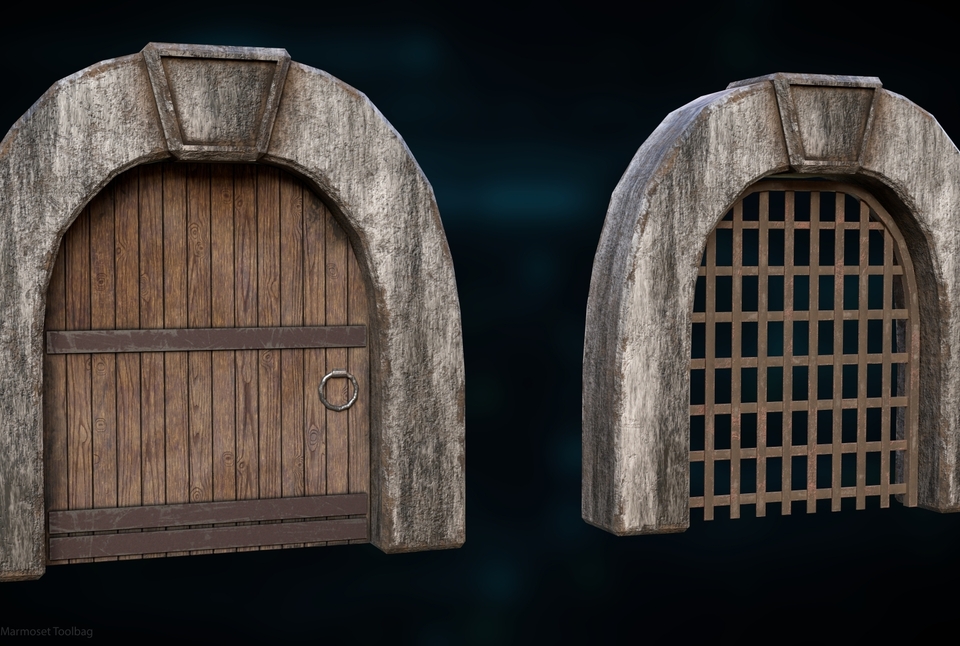 Low-Poly Interactive Doors Collection