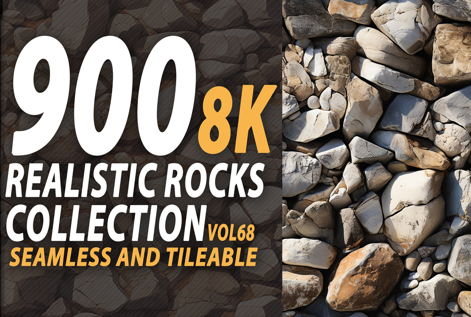 +900 Realistic Rocks | Vol68 | 8K Res