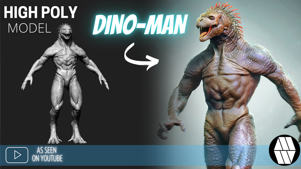 Dino-Man High Poly ZTL & FBX