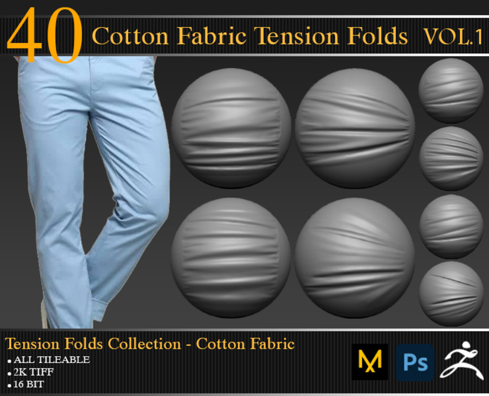 40 Cotton Tension Folds