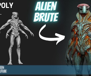 Alien Praying, 3D model ready for printing